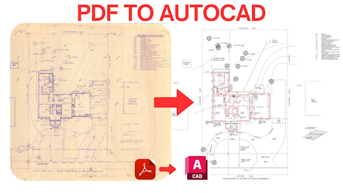 Convertir un plan d'étage pdf, croquis ou image en dessin cad dwg autocad
