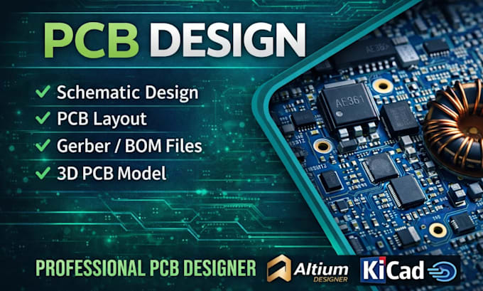 Design professional pcb design, pcb layout, schematics, gerber files ...
