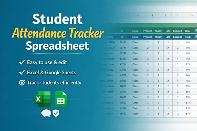 Goocreate a student attendance tracker excel or google sheets ...