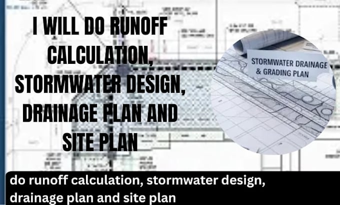 Do runoff calculation, stormwater design, drainage plan and site plan ...