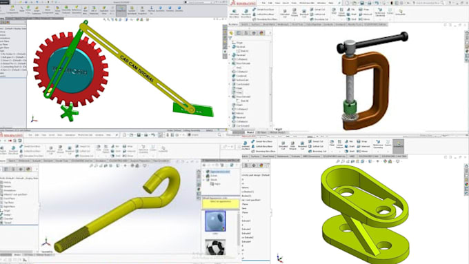 Modelado 3d cad mecánico paramétrico ensamblaje solidworks para pieza ...