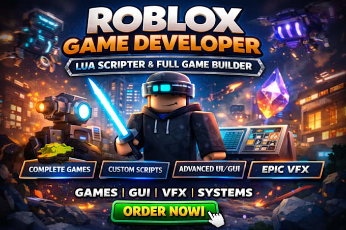 Seja seu desenvolvedor de jogos roblox, scriptador lua, construa jogo ...