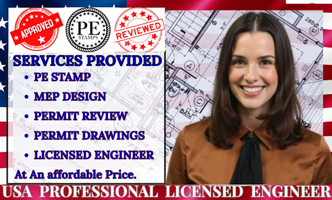 Provide georgia, north carolina, nevada pe stamp, permit drawings, mep ...