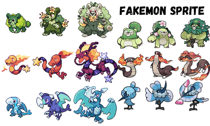 Criar sprite de fakemon, sprite de overworld, sprite de batalha e ...