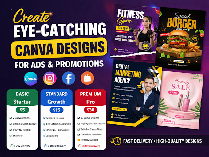 Create eye catching canva designs for ads and promotions by Arslan ...