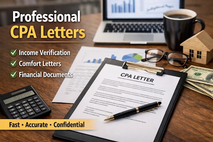 Create cpa letter, profit and loss and financial statements by Adissa ...