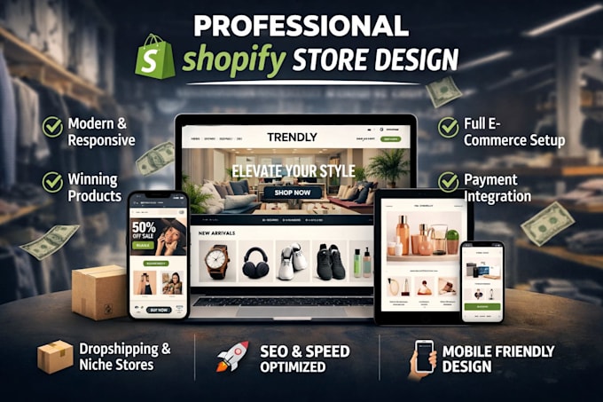 Build a modern shopify store or redesign your ecommerce website by ...