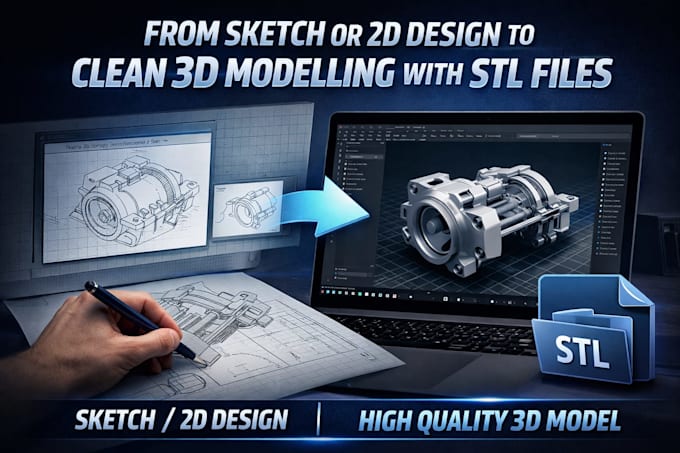 Créer un fichier stl 3d, modélisation 3d pour impression 3d et ...
