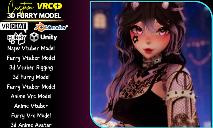 Do custom vrchat avatar, furry nsfw anime, vrc avatar, vr character 3d ...