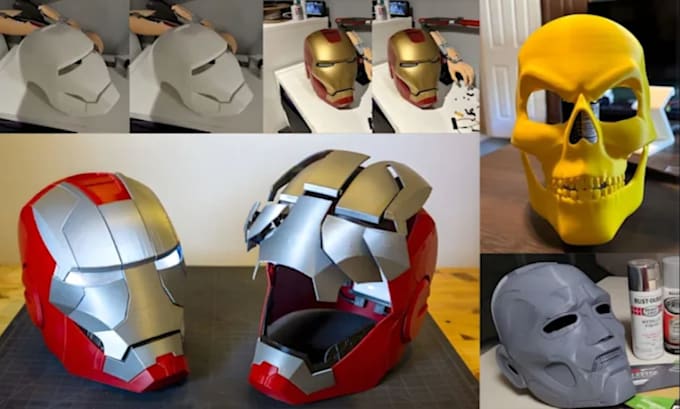 Sculpt, 3d print and paint, ship 3d cosplay model 3d mask helmet ...