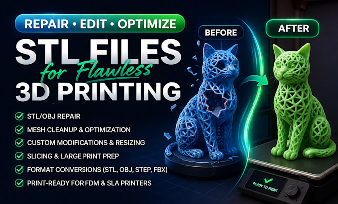 Do stl file repair, edit, fix custom 3mf modificaton, mesh cleanup for ...