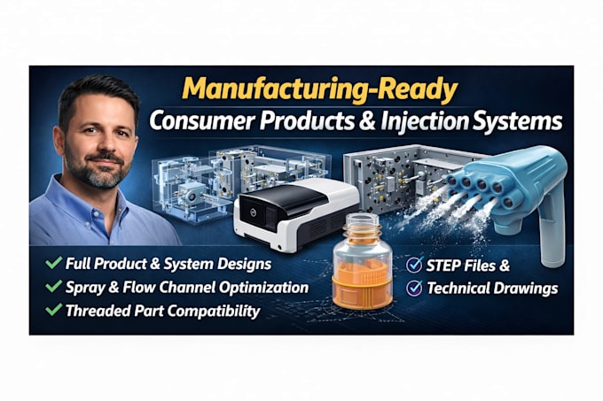 Design consumer product with injection mold, moldflow analysis for ...
