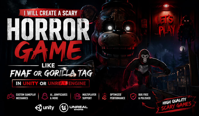 Create a scary horror fan game like fnaf or gorilla tag in unity ...