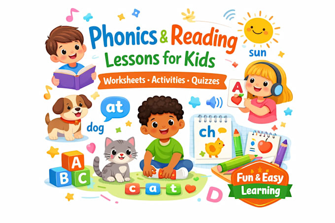Create reading and phonics lesson plans activities worksheet quiz paper ...