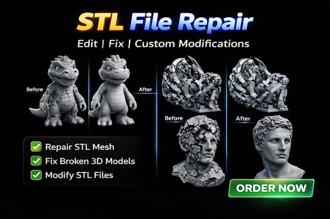 Repariere, bearbeite, fixiere und passe dein stl-datei für perfektes 3d ...