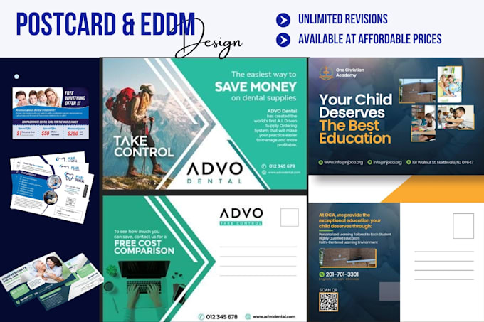 Design eddm postcard, invitation card, flyer, brochure, social media ...