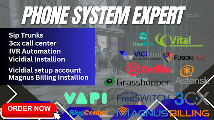 Configure freepbx, 3cx, ringcentral, fusionpbx, magnus billing ...