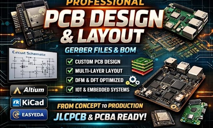 Do pcb design and pcb layout gerber files and boms in altium, kicad and ...