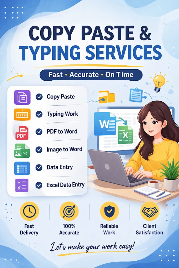 Do typing, copy paste, pdf to word and data entry by Mhibatyping | Fiverr