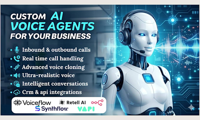 Custom ai voice agent using vapi retell ai voiceflow n8n synthflow ...