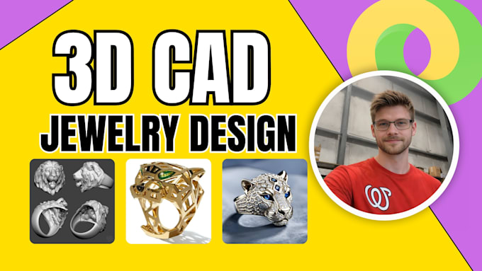 Design 3d cad jewelry, for custom jewelry rendering and stl technical ...