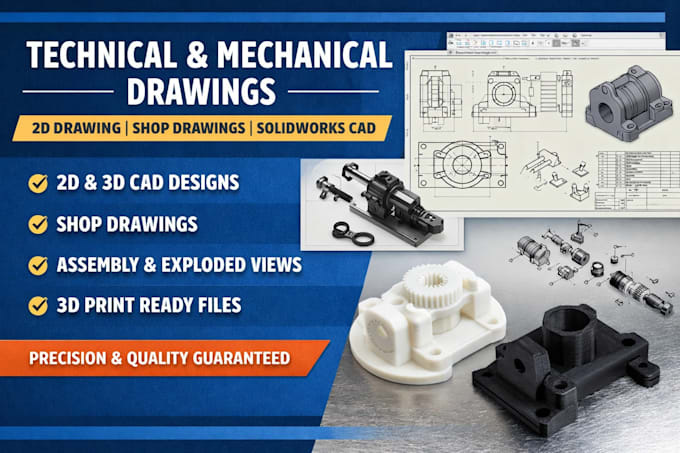 Technical drawing mechanical drawing 2d drawing shop drawings ...