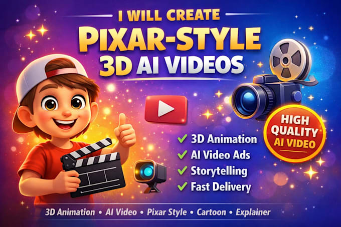 Create 3d pixar style ai animation ai storytelling ai animation story ...