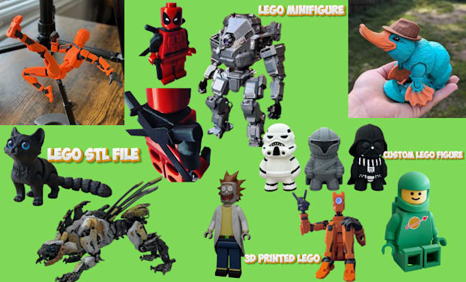 Create lego stl file, lego minifigure, lego moc design for 3d printed ...