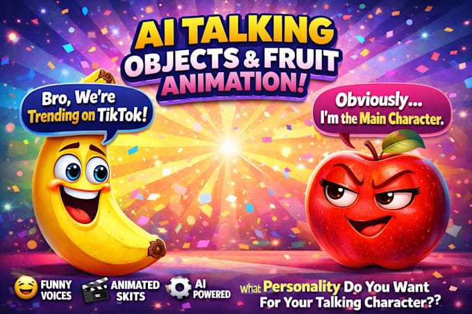 Create viral ai talking object and fruit animation tiktok by Mayor_ife ...