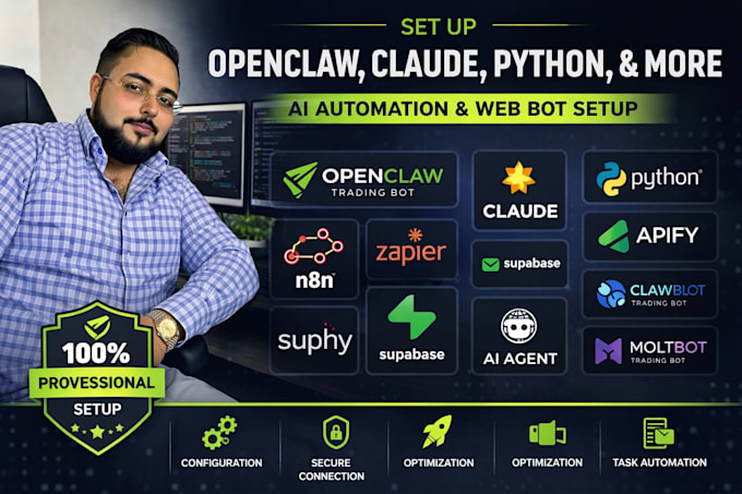 Build openclaw claude,python,apify,n8n,zapier,supabase,clawdbot,ai ...