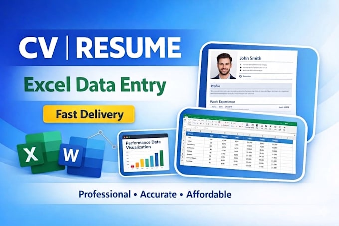 Create professional cv, excel sheets and data entry work by Excel ...