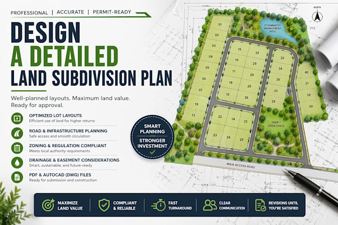 Design a detailed land subdivision plan by Engr_anthony4 | Fiverr