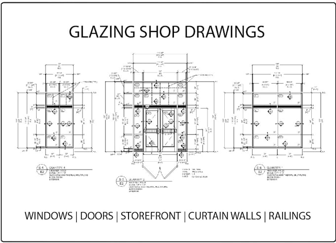 Draft glazing shop drawings for window door storefront curtainwall by ...