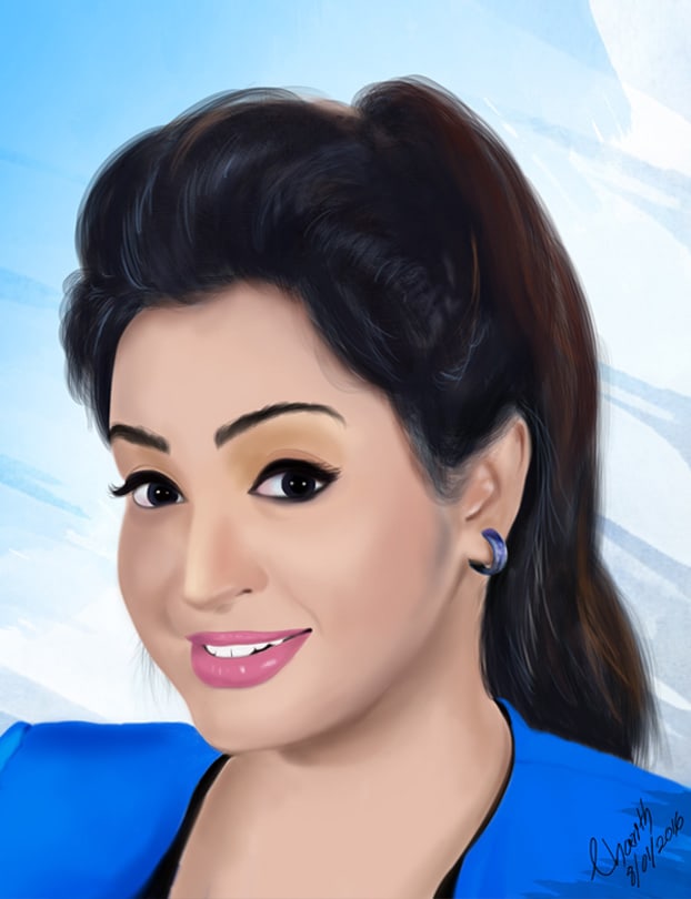 Draw beautiful digital painting portrait