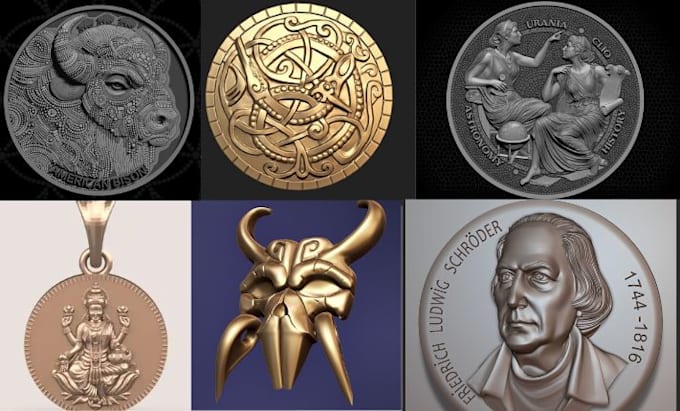 Sculpt 3d bas relief coin model cnc laser engraving medallion coin 3d ...