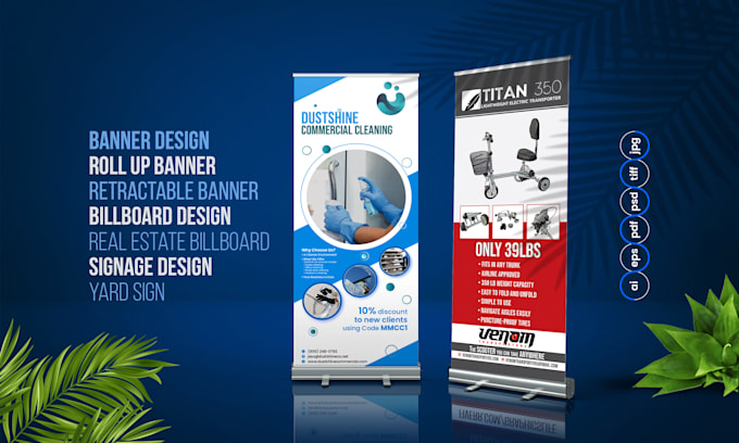 Design roll up banner, retractable, billboard, sign design, yard sign ...