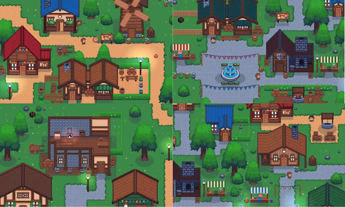 Create pixel art tilesets character sprites 2d sprite sheet animation ...