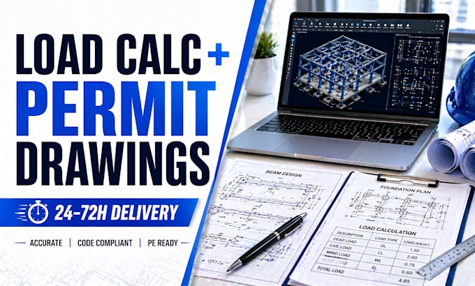 Do structural load calculation, beam, foundation and permit drawings by ...