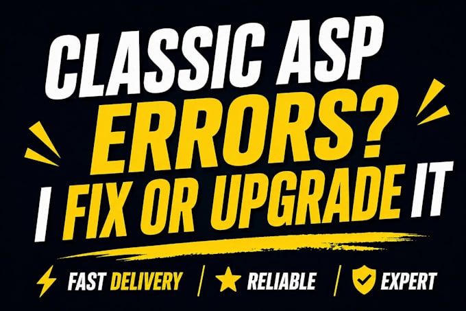 Fix classic asp errors or add new features in your website by ...