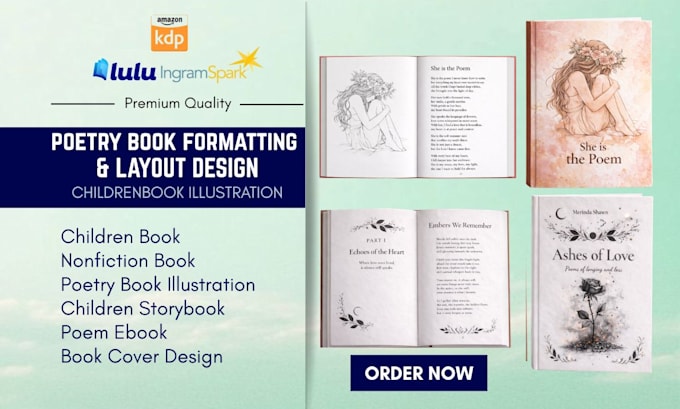Edit design poetry book formatting poem book cover children book ...