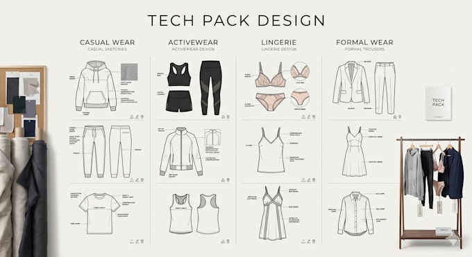 Create professional fashion tech packs and technical flats for ...