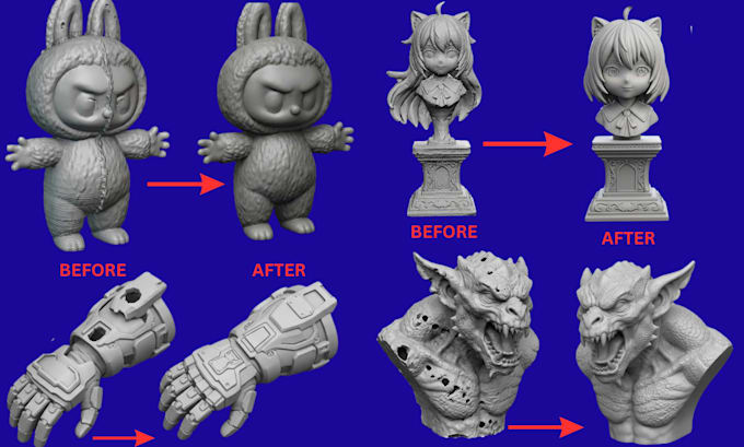 Pulizia di scansioni 3d, riparazione di mesh, riparazione di file stl e ...