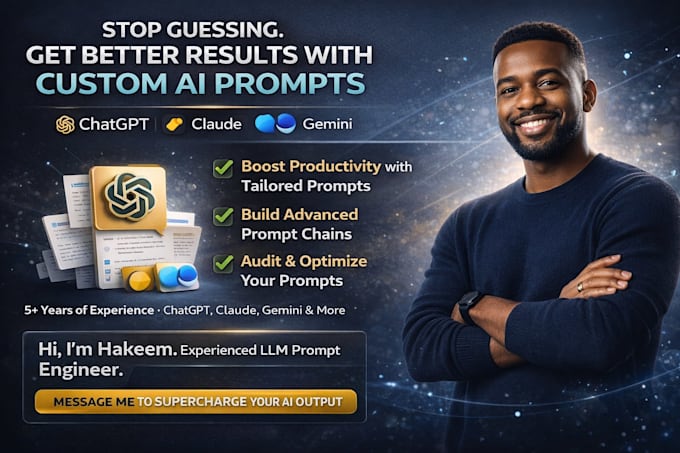 Be your ai prompt engineer to craft prompts for chatgpt claude gemini ...