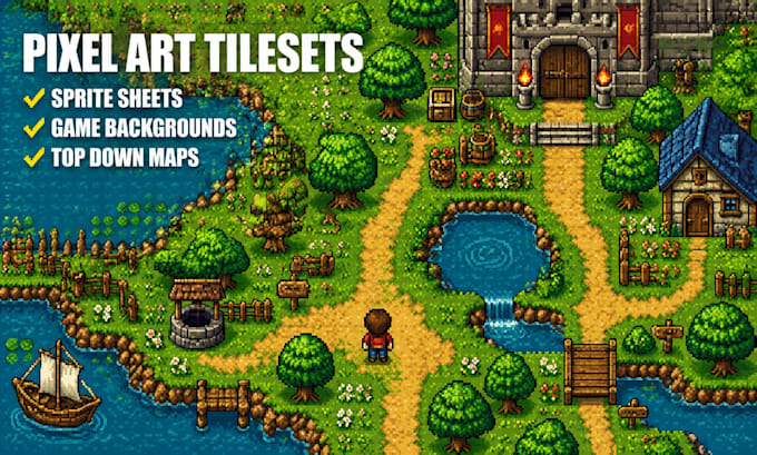Crear tileset de pixel art, sprite sheet, entorno de juego en vista ...