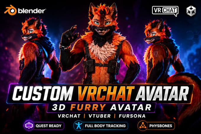 Do vrchat, 3d vrchat avatar, furry avatar, fursona vrc furry avatar vr ...