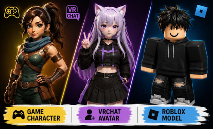 Create stylized 3d game character, vrchat avatar, roblox model by ...