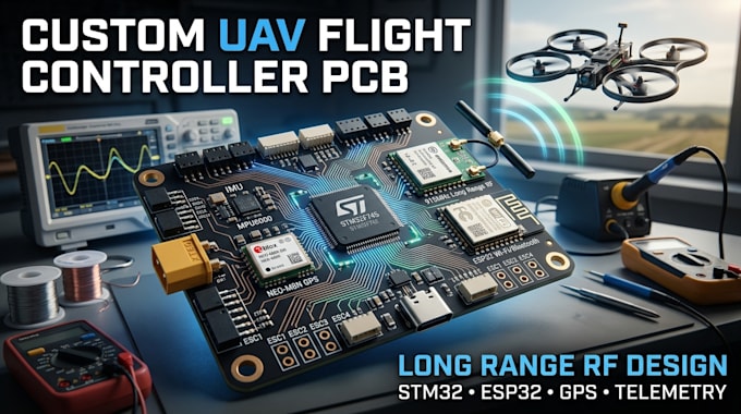 Design custom uav flight controller pcb with long range rf antenna ...