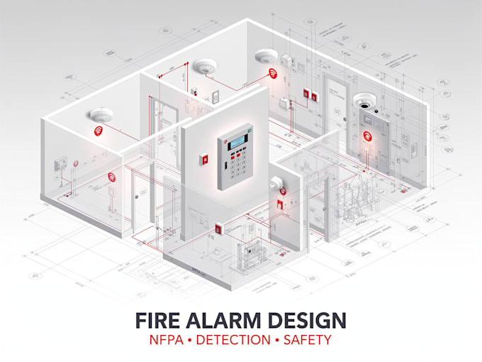 Brandmeldeanlagen-layout, rauchmelder, nfpa-verkabelungszeichnungen ...