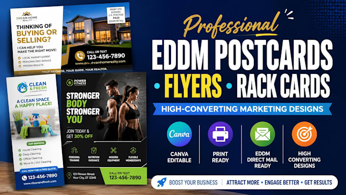 Design canva eddm postcard, rack card, canva template, flyer and promo ...