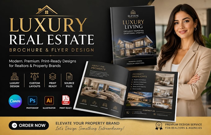 Design editable canva real estate brochure design or canva templates ...